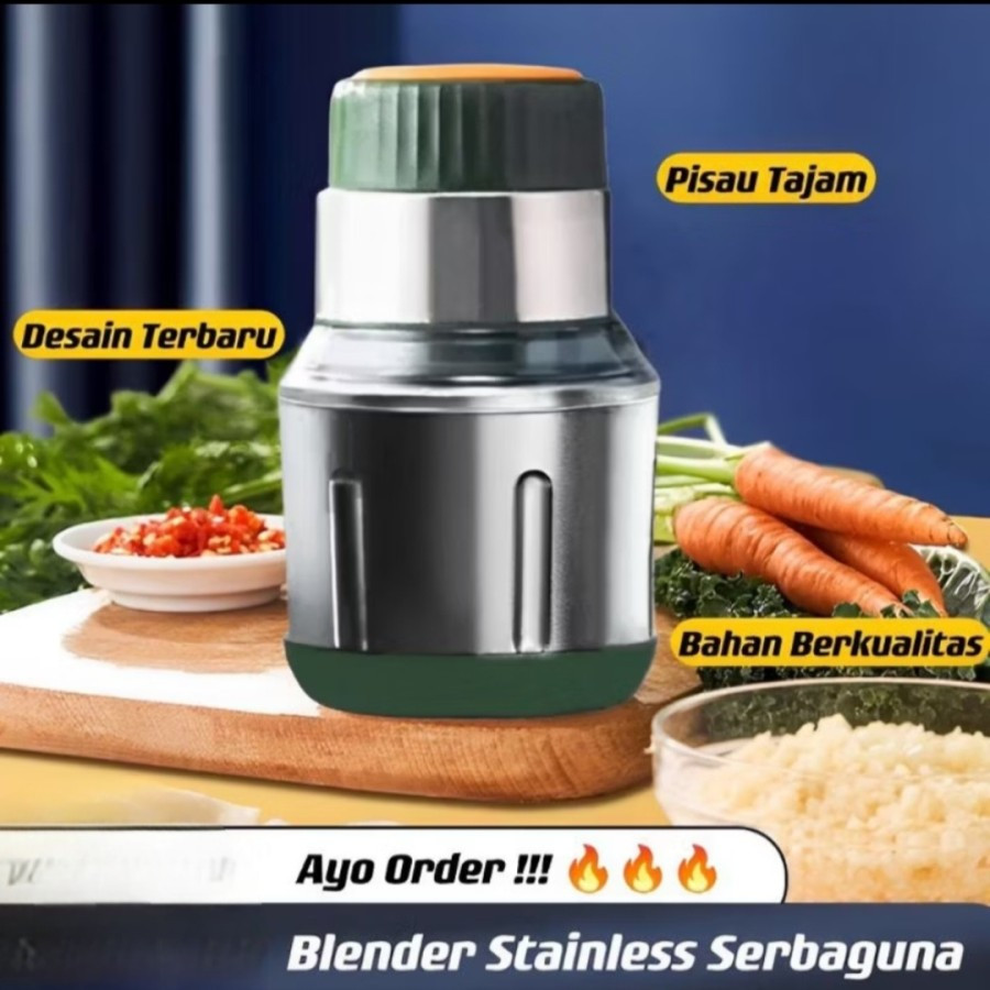 Jual Blender Daging Chopper Stainless Mini Portable 1 Liter Penggiling ...
