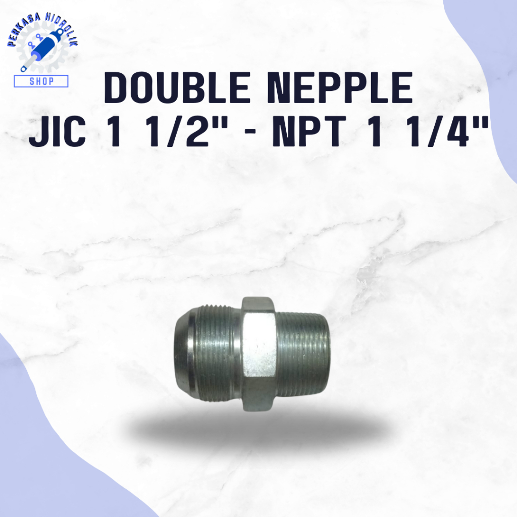 Jual Double Nepple JIC 1 1/2" Inch - NPT 1 1/4" Inch | Shopee Indonesia
