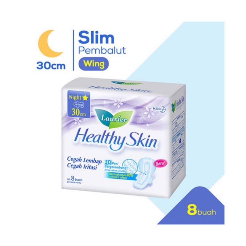 Jual PEMBALUT LAURIER HEALTHY SKIN WINGS 30CM ISI 8 | Shopee Indonesia