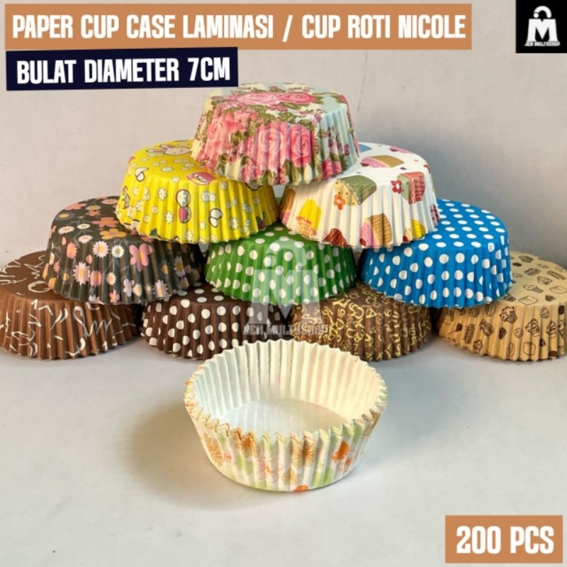 Jual Paper cup case laminasi bulat diameter 7 cm NICOLE isi 200 pcs ...