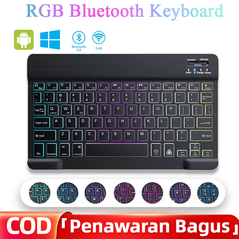 Jual RGB keyboard LED Color Backlight Wireless keyboard And mouse Set ...