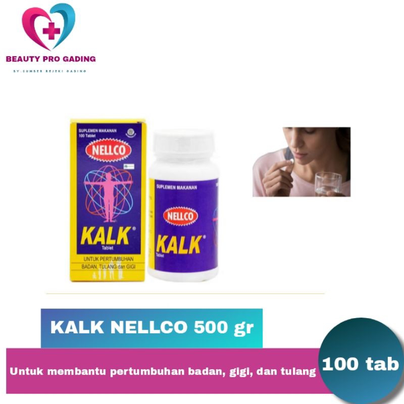 Jual Nellco Kalk Botol 100 Tablet - Untuk pertumbuhan badan, tulang dan ...