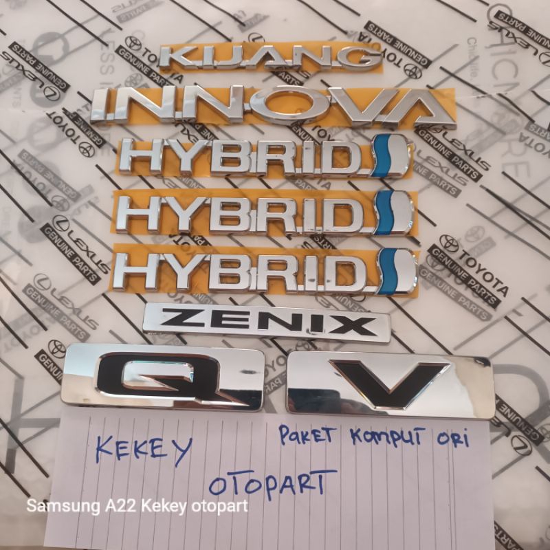 Jual paket komplit emblem logo tulisan kijang innova zenix hybrid q v ...