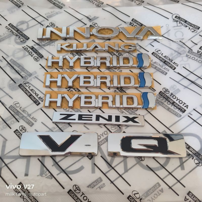 Jual paket komplit emblem logo tulisan kijang innova zenix hybrid type ...