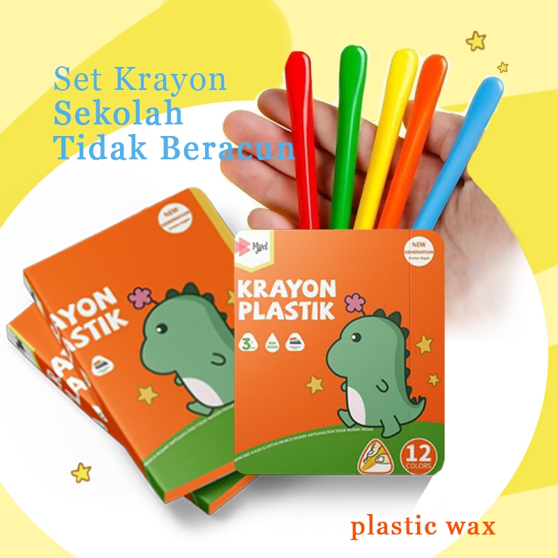 Jual KRAYON 12/24/36 Warna Cerah Bentuk segitiga ergonomis tidak ...