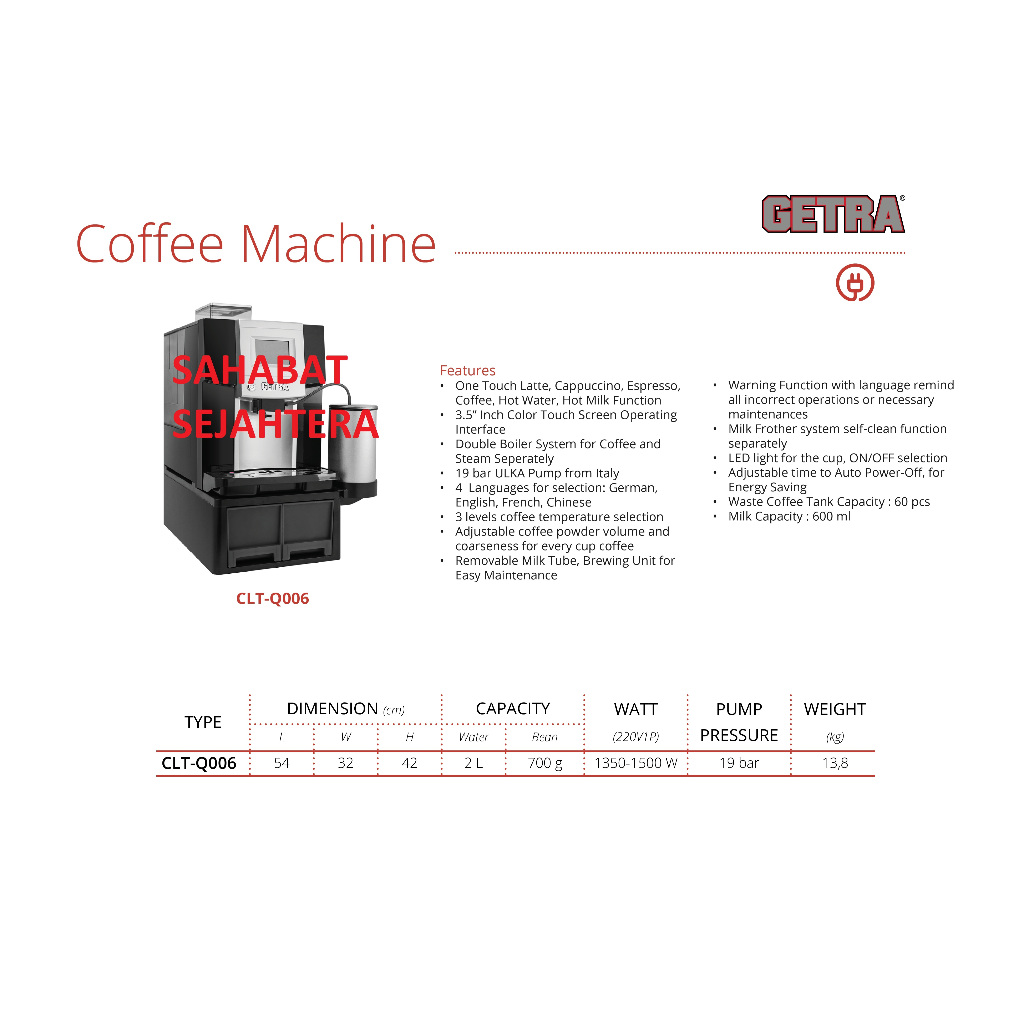 Jual GETRA Coffee Dispenser CLT-Q006 Dispenser Kopi 2 Liter | Shopee ...