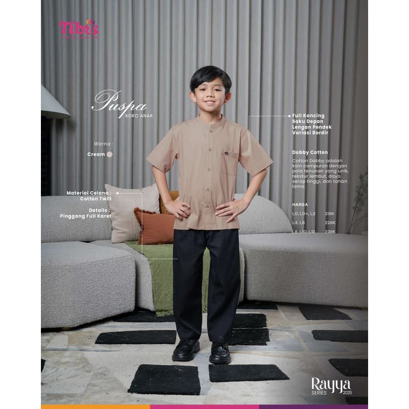 Jual Nibras Raya Series 2025 PUSPA CREAM Bahan Bahan Dobby Cotton ...