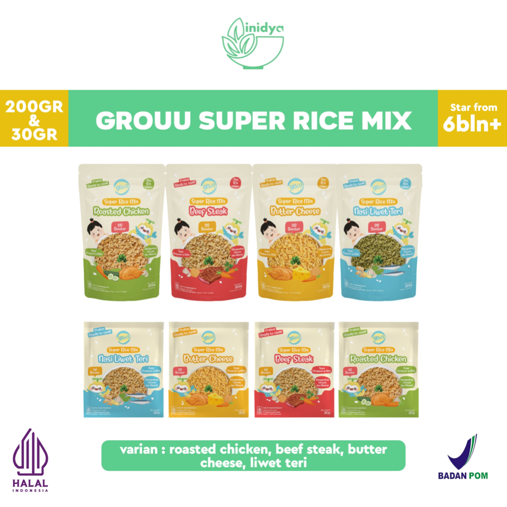 Jual Grouu Super Rice Mix 30gr - Beras Booster Mpasi Nasi Instan Bubur ...