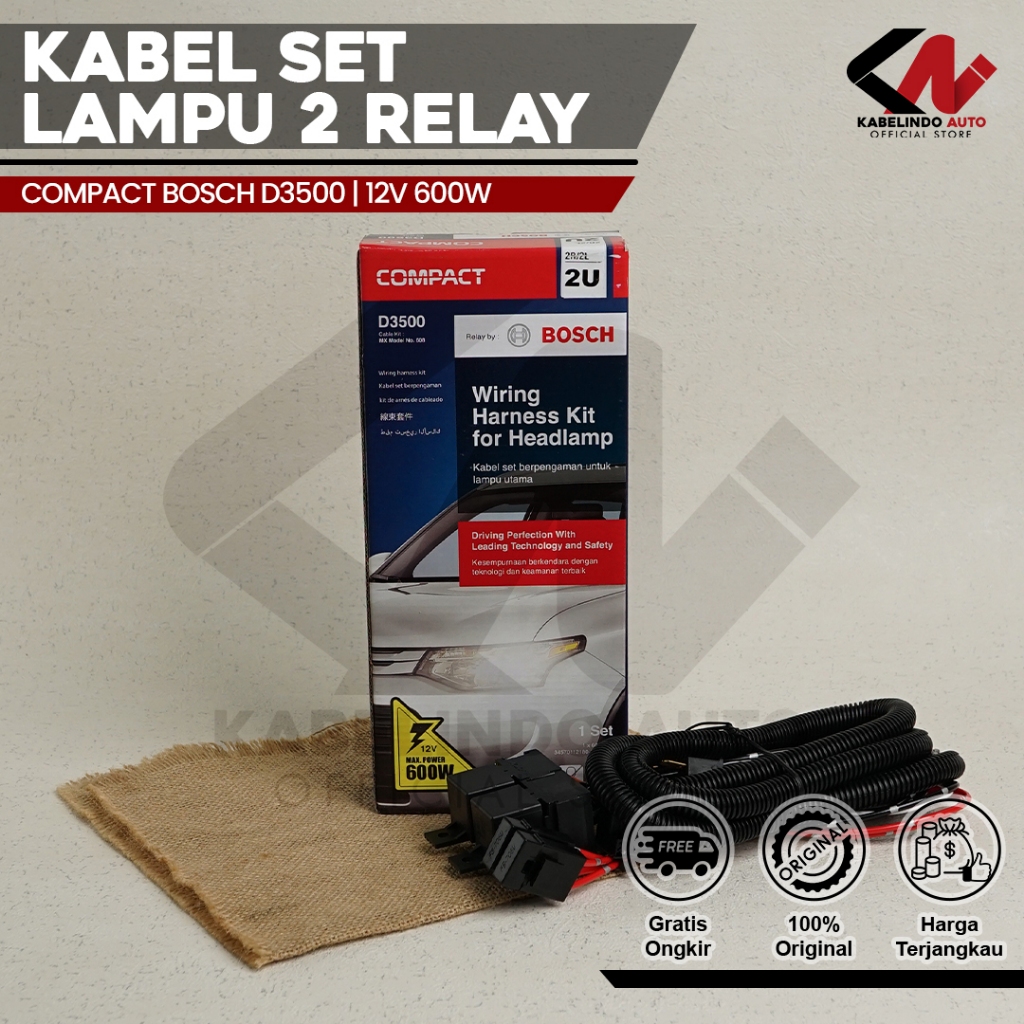 Jual 【COMPACT】Kabel Relay Set Lampu H4 Mobil Compact D3500 2 Relay 12v ...