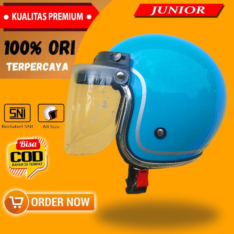 Jual Helm Bogo Anak Junior List Chrome usia 3-10 Tahun(SNI) | Shopee Indonesia