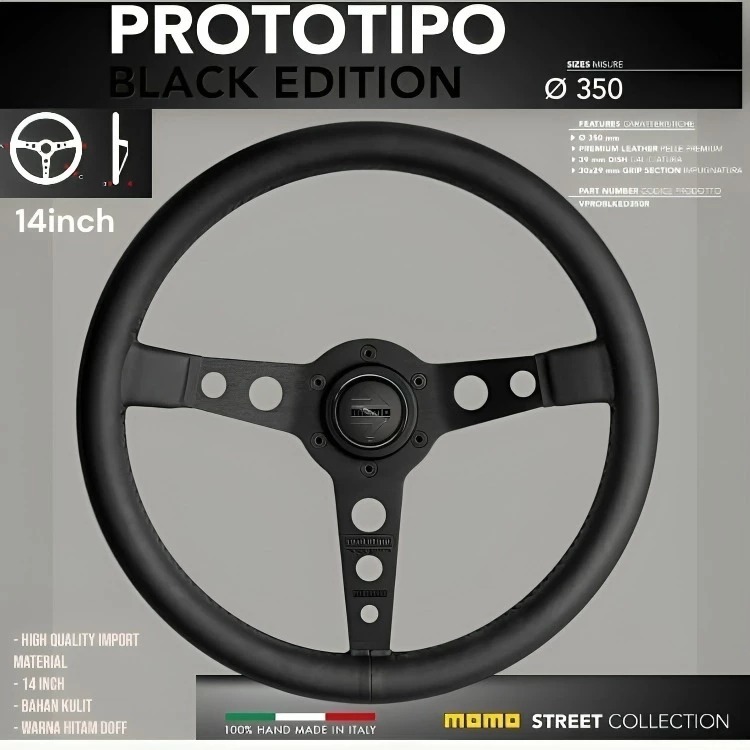 Jual Stir momo black edition Setir Import Momo Prototipo - Hitam Steer ...