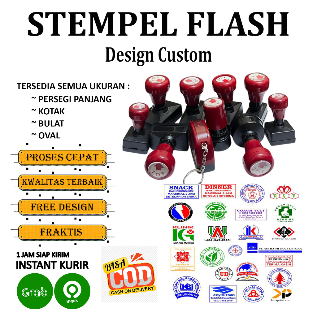 Jual Stempel Flash / Stempel Otomatis / Stempel Custom / Free Desain / Edit Sesuai Costumer ...