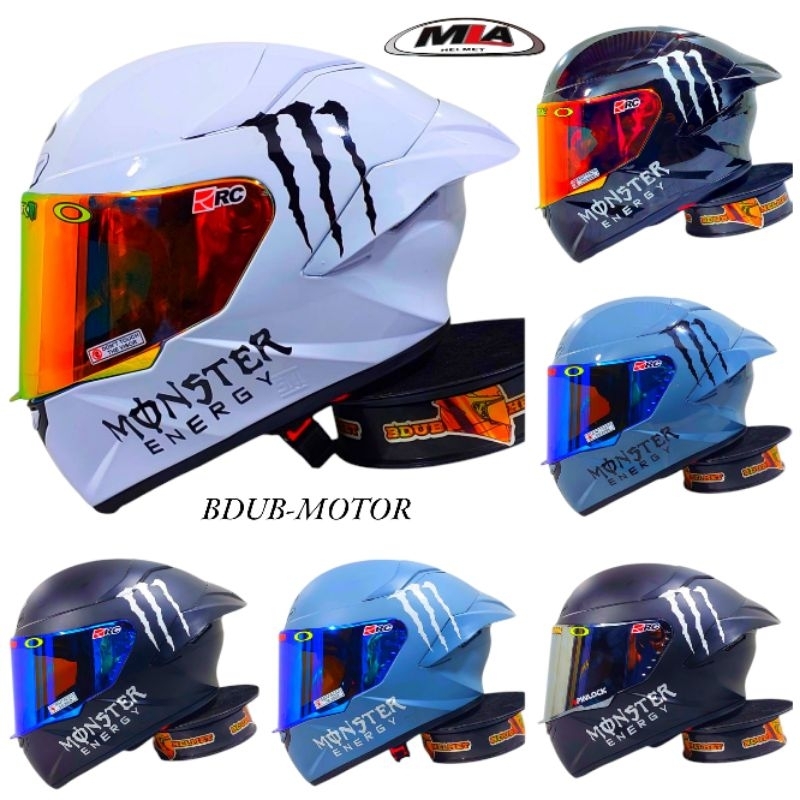 Jual Helm full face ttc course tt course mla white monster paket ...