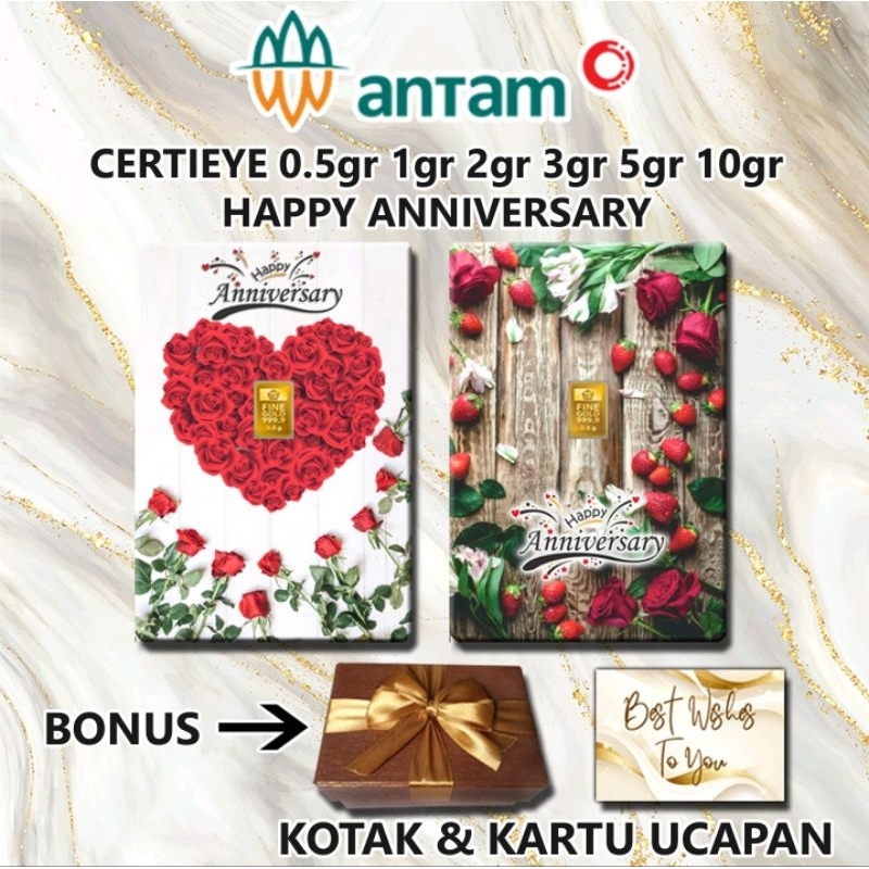 Jual Logam Mulia Emas ANTAM Happy Anniversary Gift Series Custom ...
