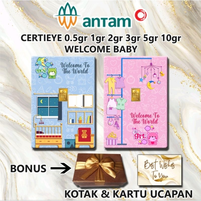 Jual Emas ANTAM WELCOME BABY BOY GIRL Gift Series Custom Certicard ...
