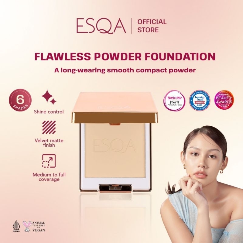 Jual ESQA Flawless Powder Foundation (shade caramel) | Shopee Indonesia