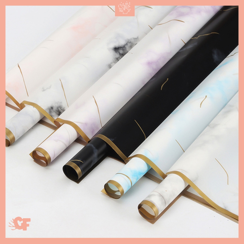 Jual 20 LEMBAR Kertas Buket Bunga Motif Cloud Awan List Gold Buket ...