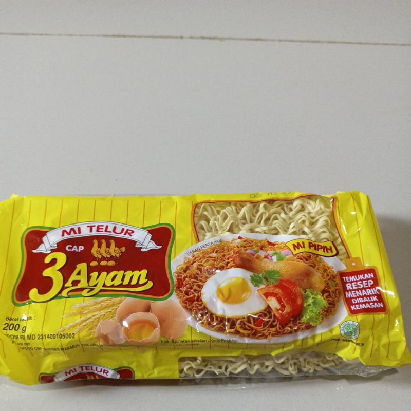 Jual Mie Telur Cap 3 Ayam 200gr | Shopee Indonesia