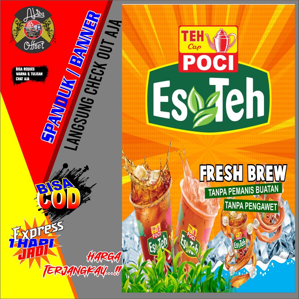 Jual SPANDUK BANNER ES TEH POCI 60120 | Shopee Indonesia