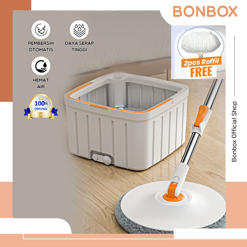 Jual [VOUCHER 4K] Bonbox Mop 2-in-1 Pel Lantai Membersih Hingga 360 Derajat Efisien Serat Pel ...