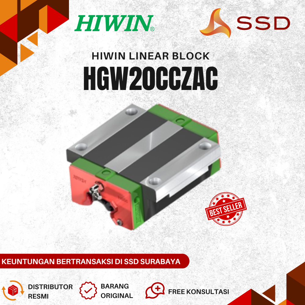 Jual Hiwin HGW20CCZAC / HGW20CC / HGW20C Linear Guide Block Only ...