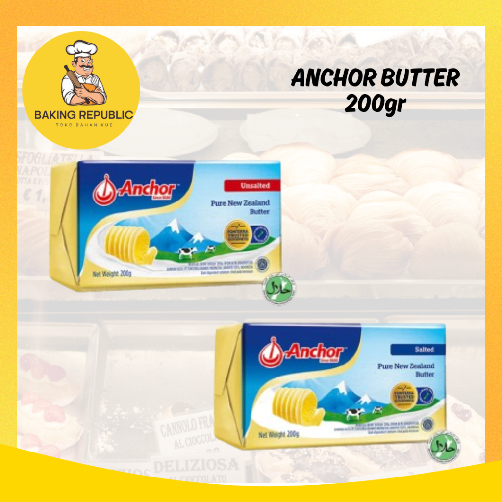Jual ANCHOR BUTTER UNSALTED 200GR | + ES BATU | ANCHOR UNSALTED ...