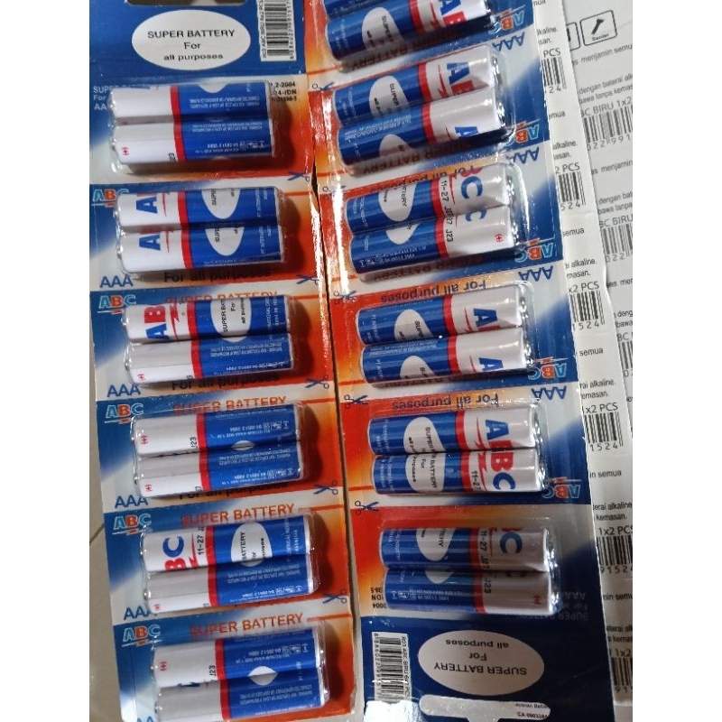 Jual batu batre baterai battery ABC AAA A3 biru untuk remote remot ...