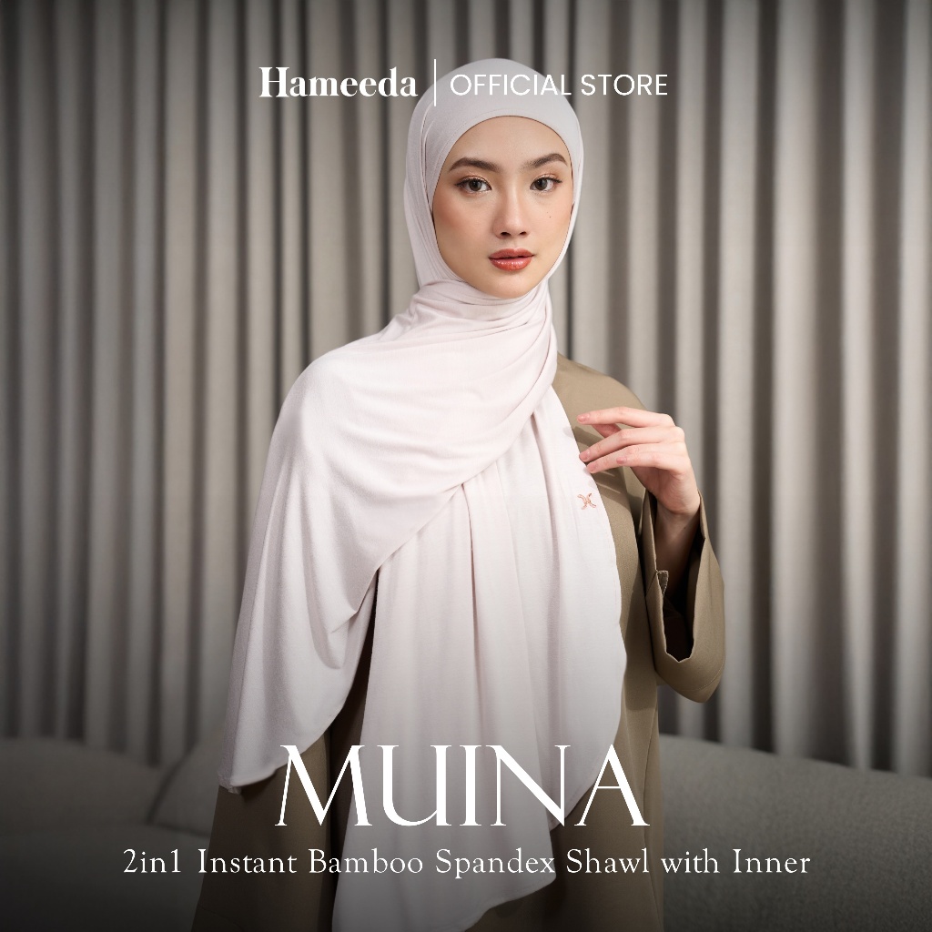 Jual Hameeda - MUINA 2in1 Instant Bamboo Spandex Shawl with Inner ...
