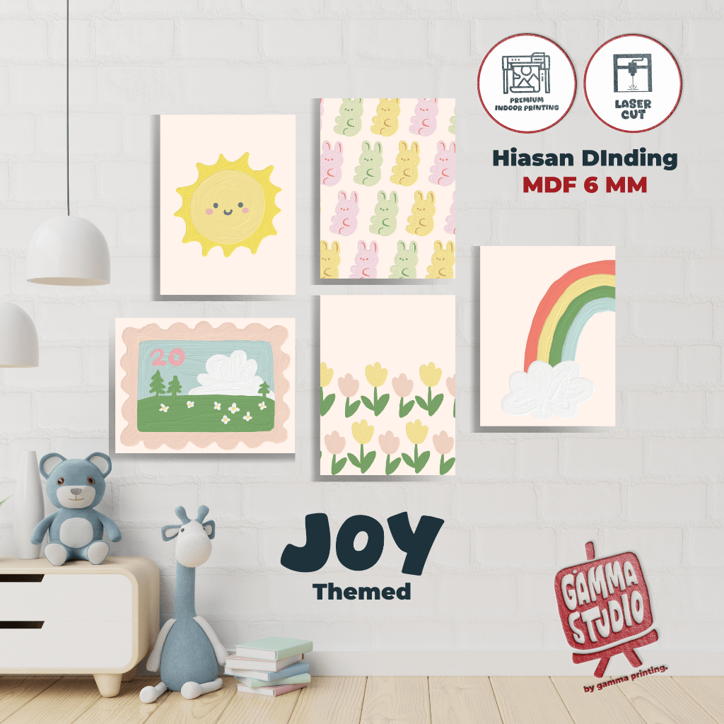 Jual Hiasan Dinding Cartoon Cute Joy Sunshine Bunny Boy Girl Wall Art ...