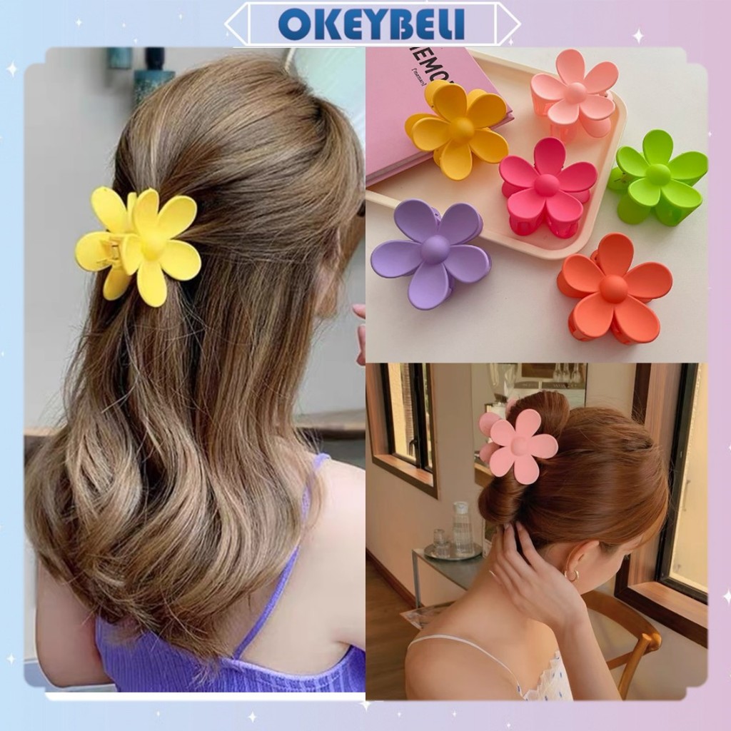 Jual •OKEY BELI•JP1991 Jepit Rambut Model Bunga Cantik Flowers Akrilik ...