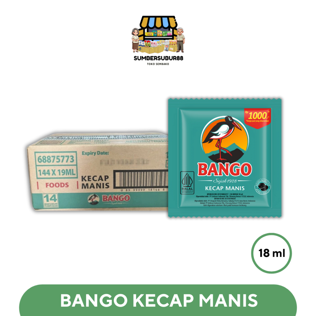Jual BANGO 18ML / 25G Kecap Manis (12 Renceng @12 Pcs) | Shopee Indonesia