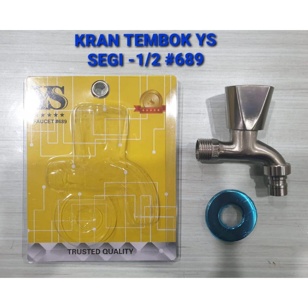 Jual KRAN TAMAN / KERAN TEMBOK STAINLESS ASLI MODEL SEGI YS 1/2" KRAN ...