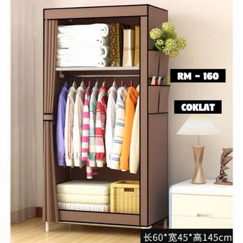 Jual Rak Baju Lemari Susun Rak Besi Single Rak Tempat Pakaian Lemari ...