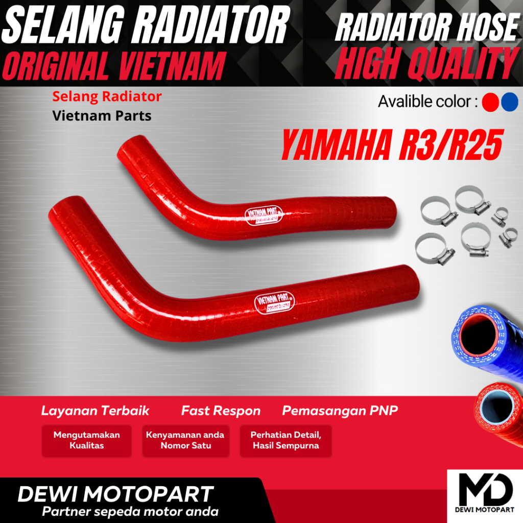 Jual SELANG RADIATOR R25 MT25 R3 YAMAHA ORI VIETNAM RADIATOR HOSE HIGH ...