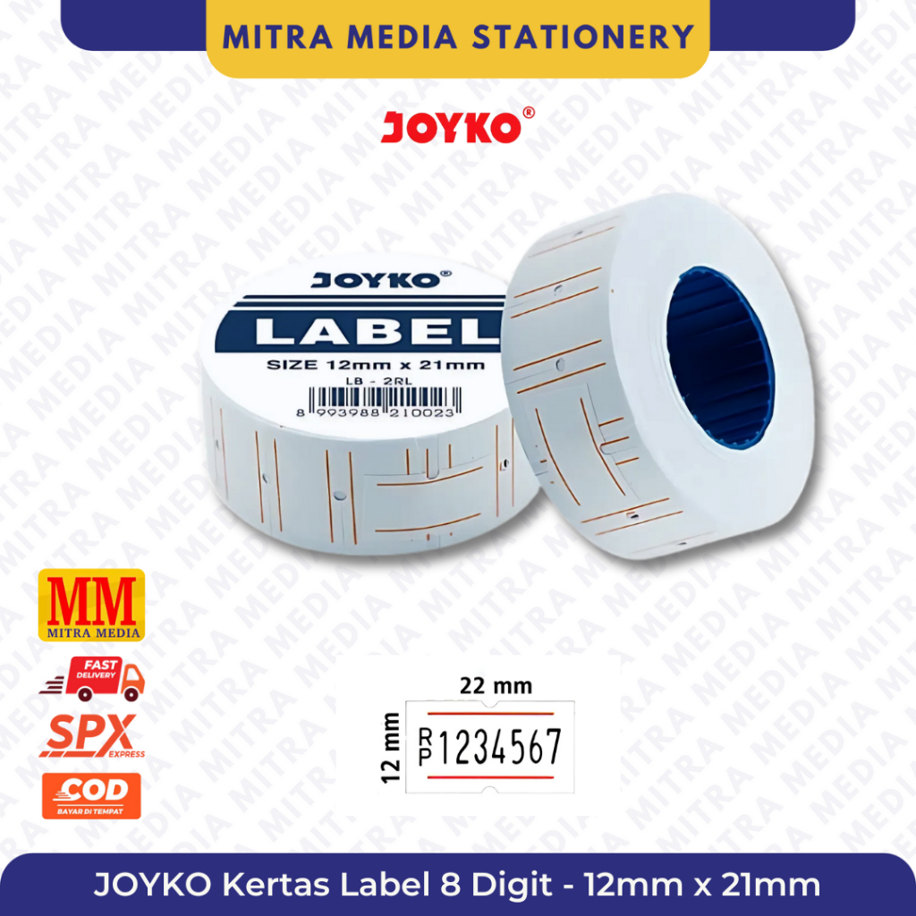 Jual Kertas Refill Label Harga Joyko Baris 8 Digit / Size 12 mm x 21 mm ...
