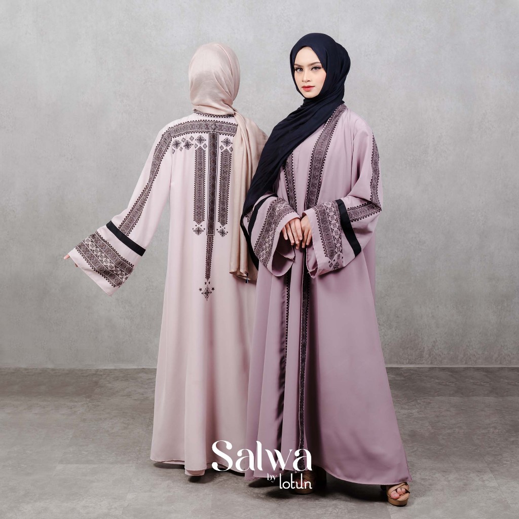 Jual Lotun Salwa Series - Abaya Set (Inner & Outer) Motif Printing ...