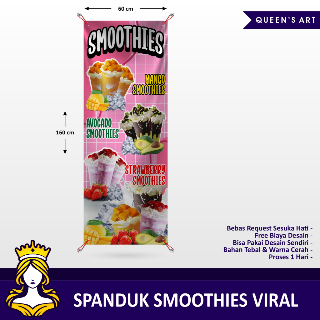 Jual banner jualan smoothies viral / spanduk jual smoothies / banner ...