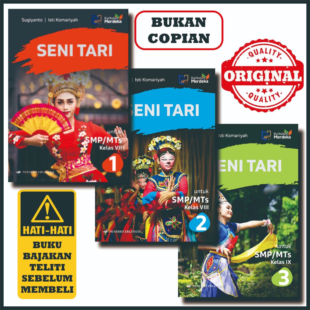 Jual Buku Seni Tari Kelas 1 2 3 / 7 8 9 SMP/MTs Erlangga Kurikulum Merdeka Km Original | Shopee ...