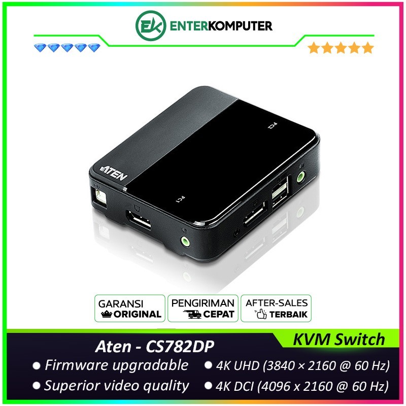 Jual Aten 2 Port USB DisplayPort KVM Switch 4K UHD Supported (3840 x ...