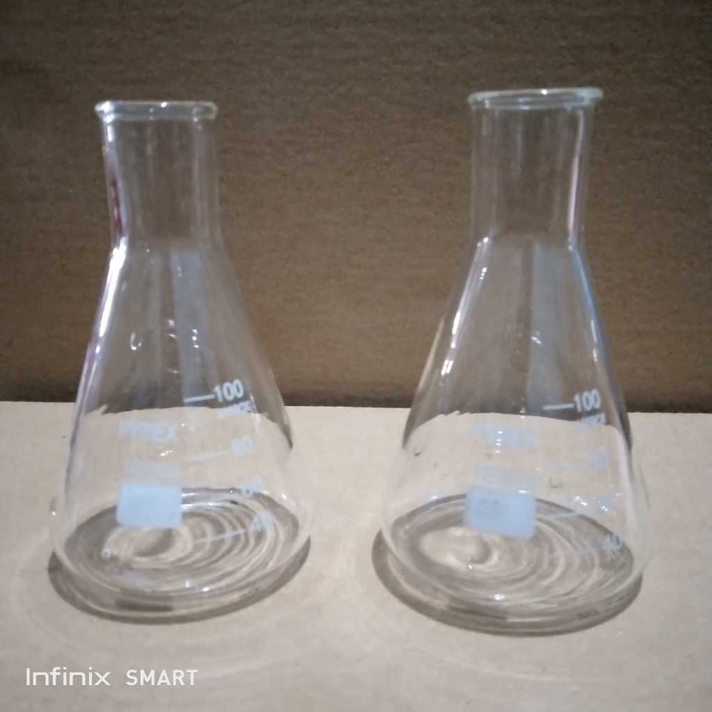 Jual Erlenmeyer PYREX 100 ml - Grade B (mulut kecil) | Shopee Indonesia