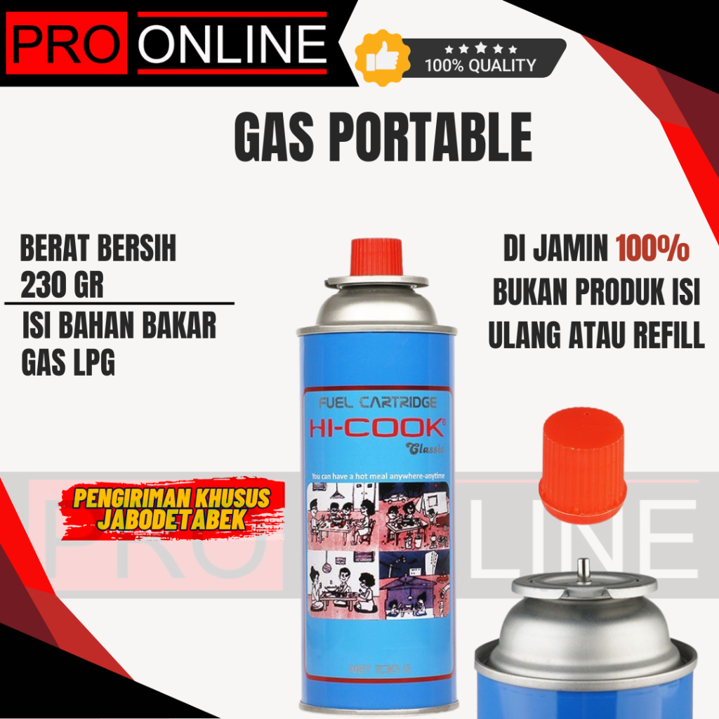 Jual Gas kaleng Hi-cook portable - gas portabel kompor kecil | Shopee ...
