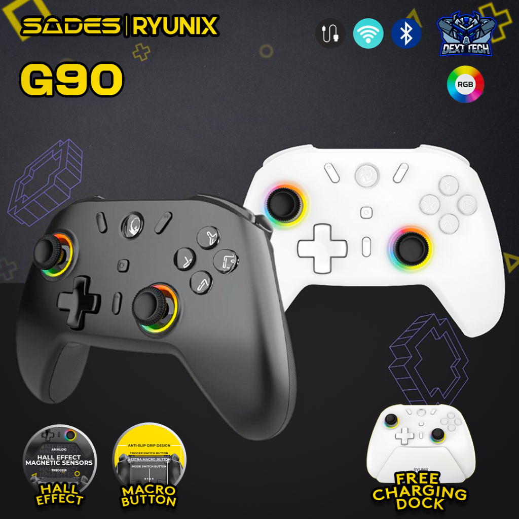 Jual Sades Ryunix G90 Gamepad Hall Effect Tri Mode Gaming Controller | Shopee Indonesia