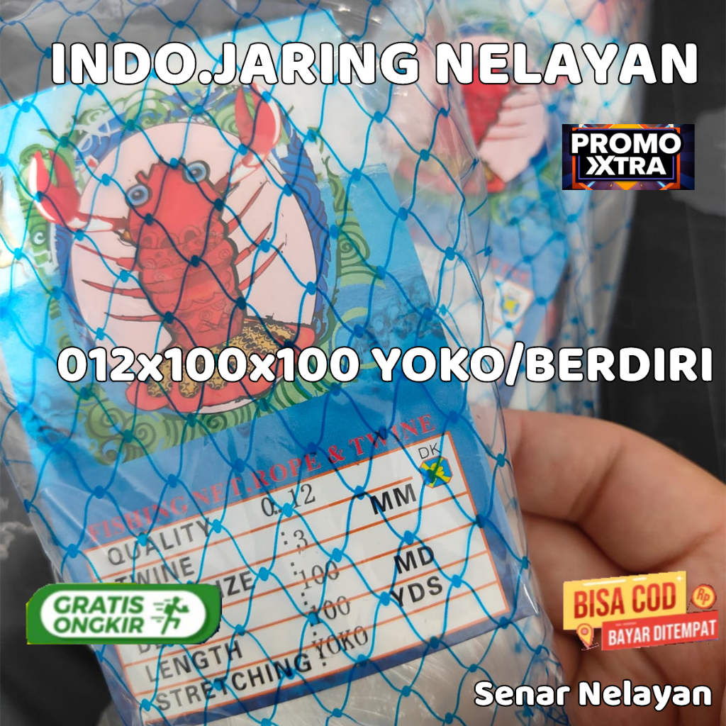 Jual JARING IKAN / JARING SENAR 012 100X100 YOKO JARING SENAR 012 ...