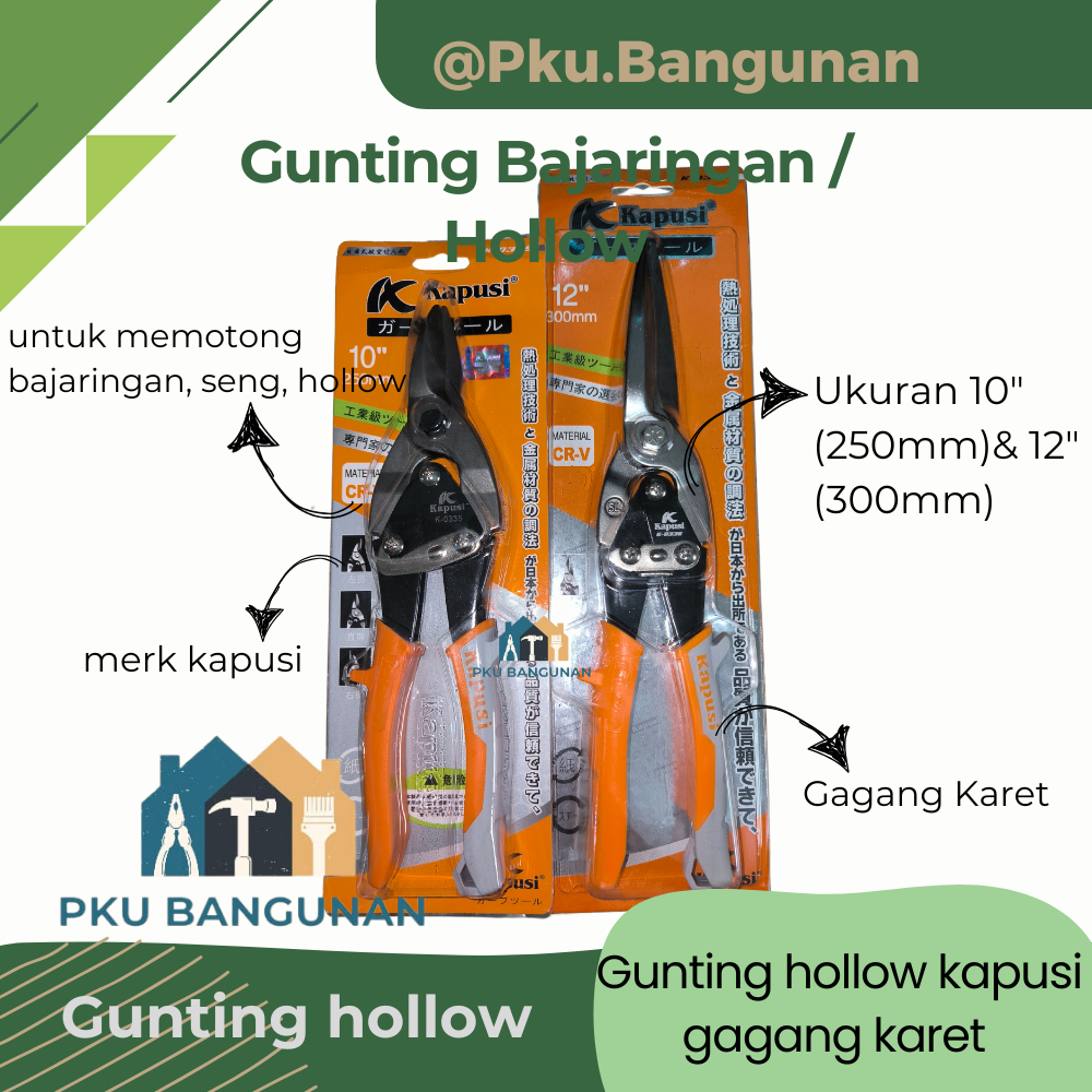 Jual Gunting Baja Ringan / Gunting hollow holo seng plat 10" inch 250mm ...