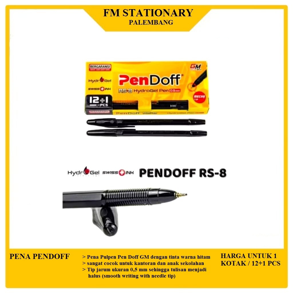 Jual Pena Pulpen Pen Doff GM RS-8 Hitam (1kotak) | Shopee Indonesia