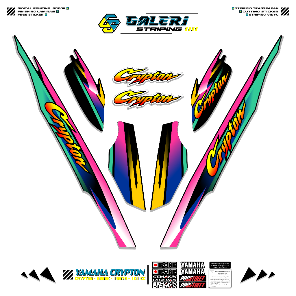 Jual STRIPING YAMAHA CRYPTON MOTIF X6 STICKER CRIPTON 1995 1996 1997 ...