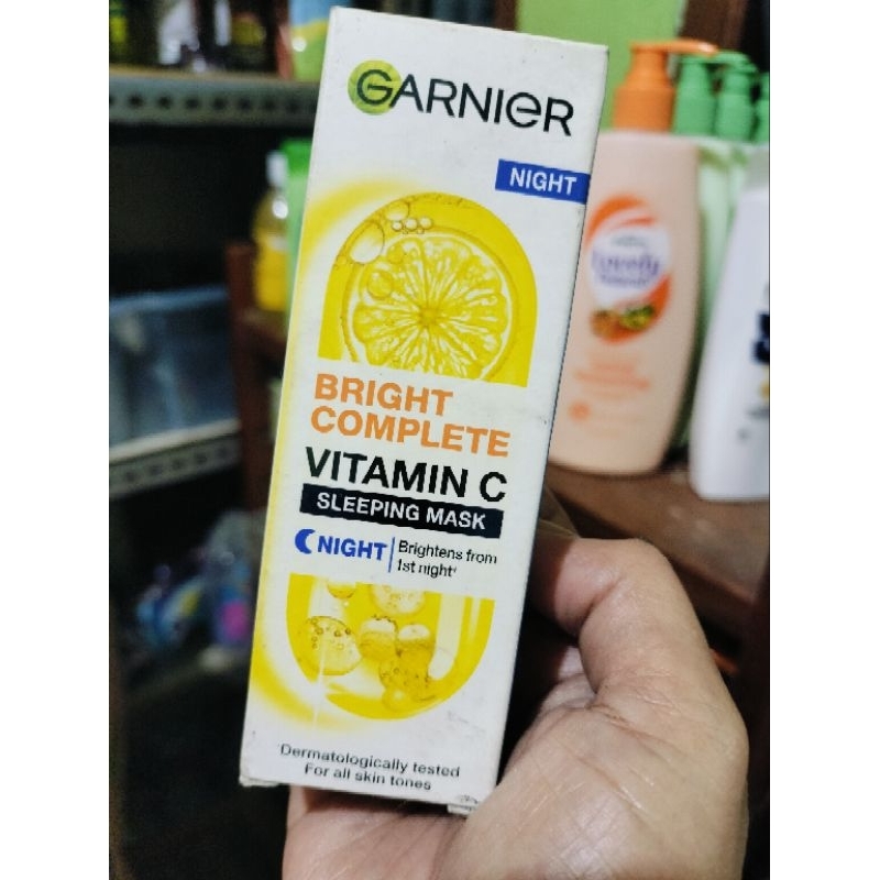 Jual Garnier bright complete vit c sleeping mask night cream 20ml ...