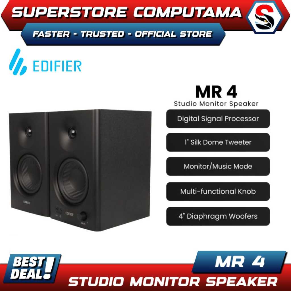Jual EDIFIER MR 4 Studio Monitor Speaker | Speakers 4" Active Speaker ...