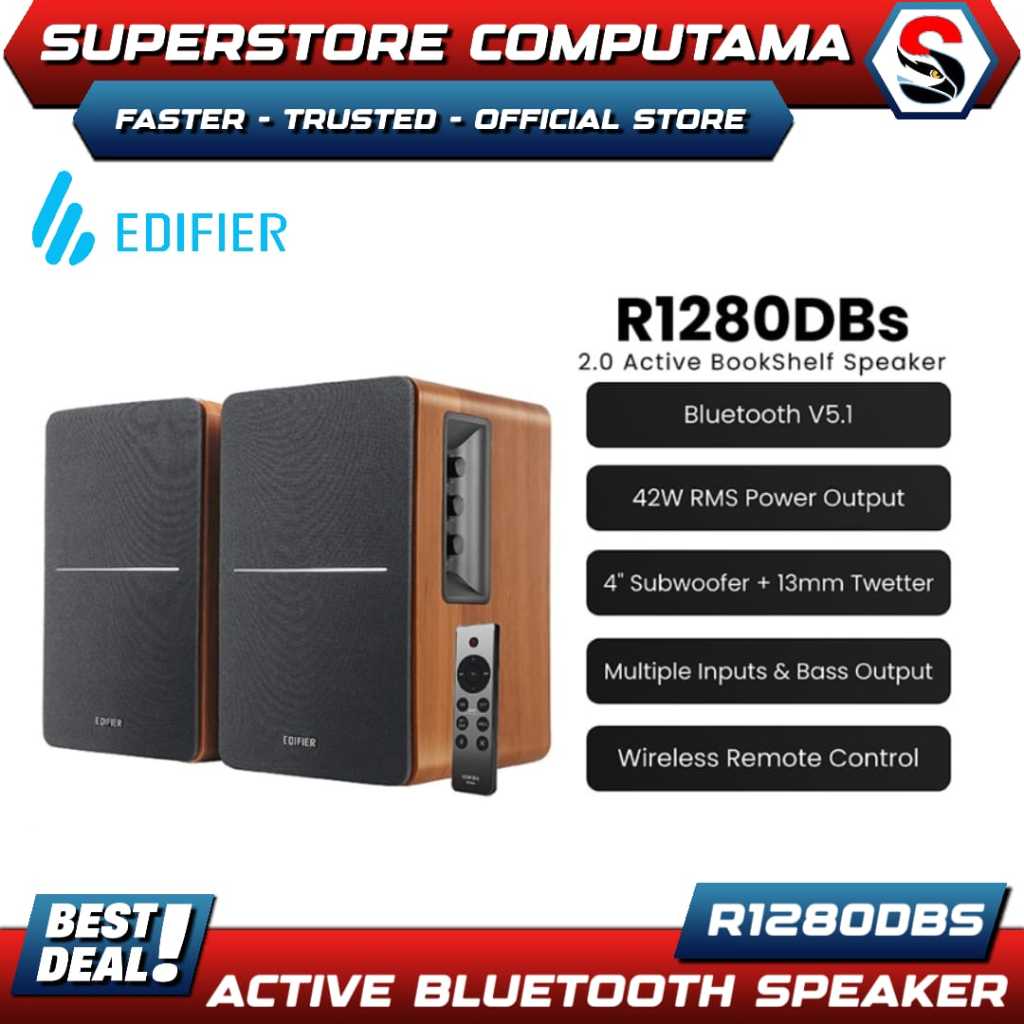 Jual EDIFIER R1280DBs 2.0 Active Bluetooth Bookshelf Speaker | Shopee ...