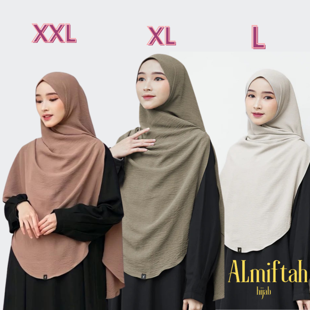 Jual ALMIFTAH-pashmina oval curve malay crinkle/hijab pashmina oval ...
